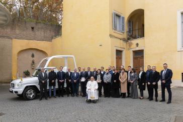 Pope Francis receives first electric “Popemobile” from Mercedes-Benz