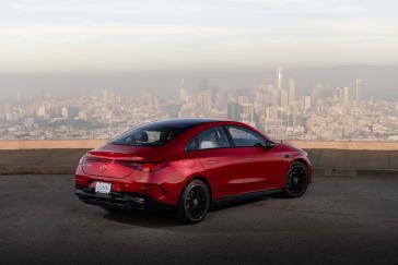 Photo and video assets of the all-new electric CLA in San Francisco