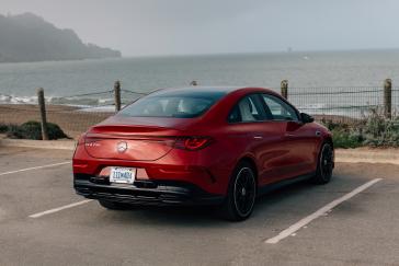 Photo and video assets of the all-new electric CLA in San Francisco