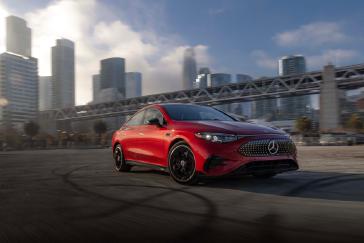 Photo and video assets of the all-new electric CLA in San Francisco