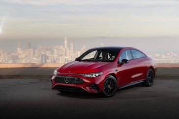 Photo and video assets of the all-new electric CLA in San Francisco