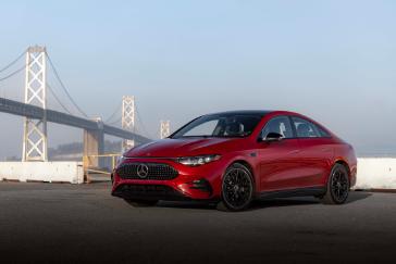 Photo and video assets of the all-new electric CLA in San Francisco