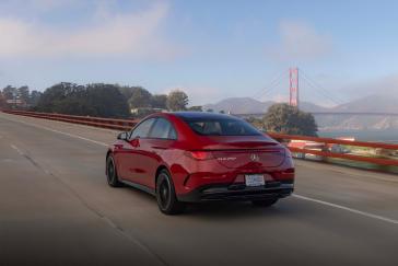 Photo and video assets of the all-new electric CLA in San Francisco